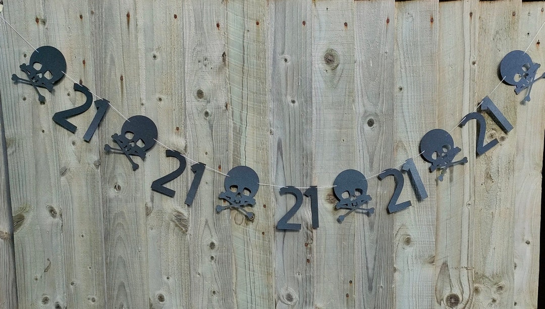 Personalised Skull Number Birthday Party Garland in Black - Etsy