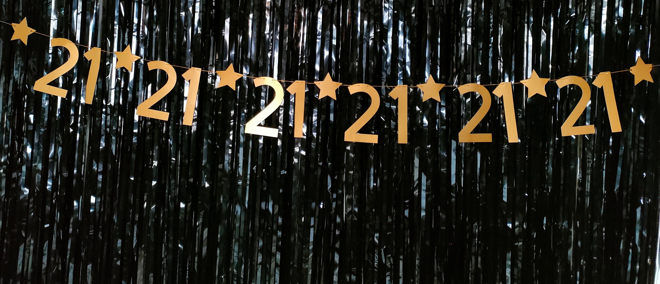 21st Birthday Party Banner/ Garland in Gold Silver Black or - Etsy