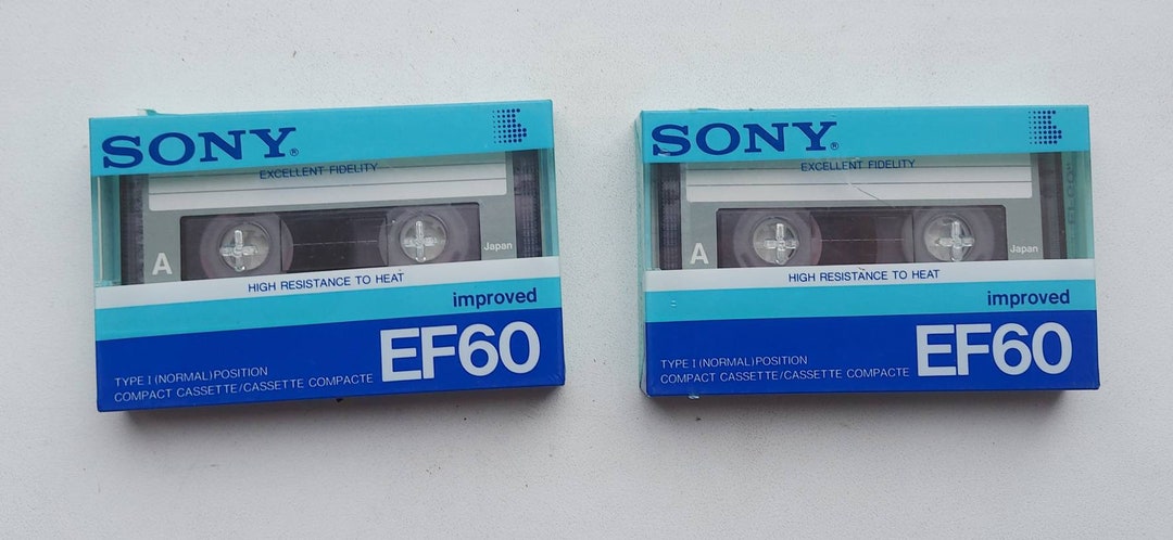 Vintage Set of 2 Compact Audio Cassettes SONY EF 60 Improved NEW ...