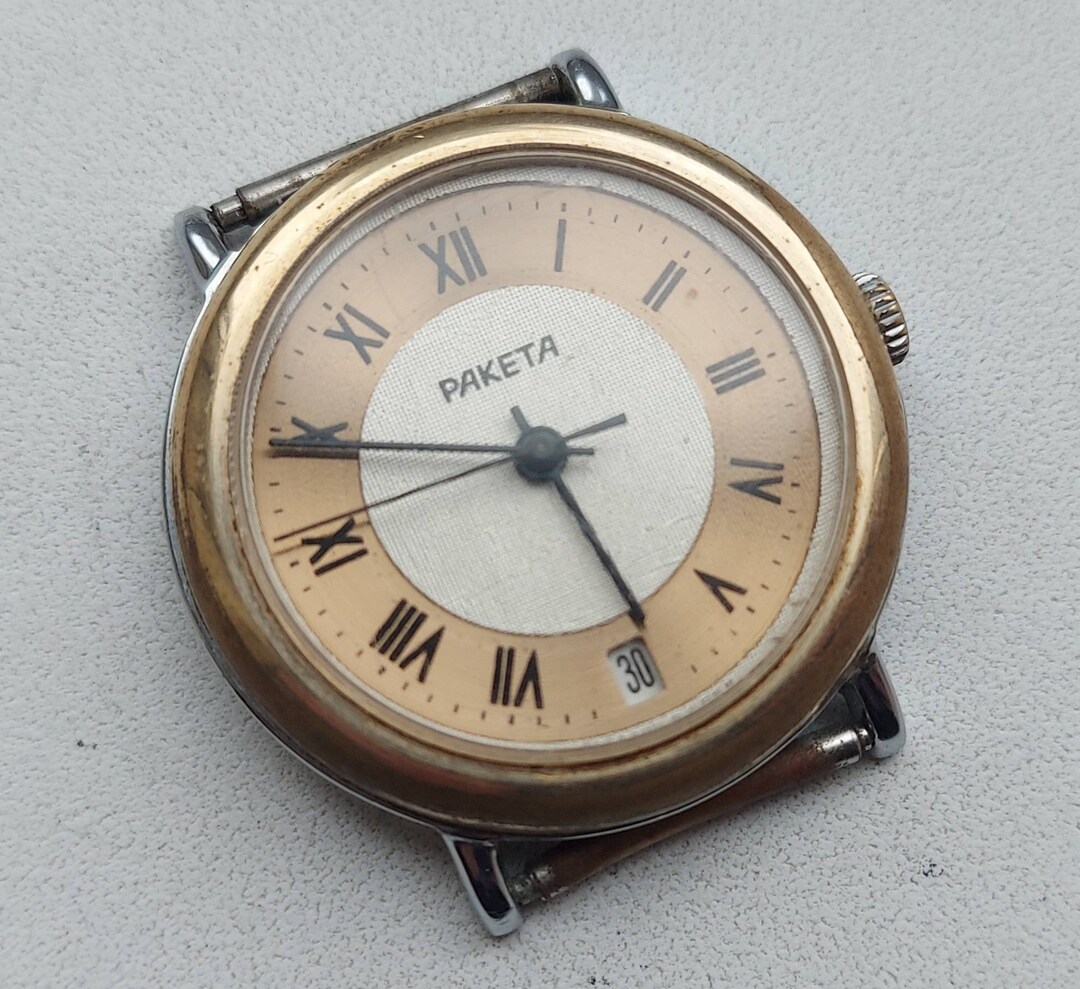 Vintage Soviet Very Rare Watch Raketa RAKETA 2614 H With Calendar - Etsy