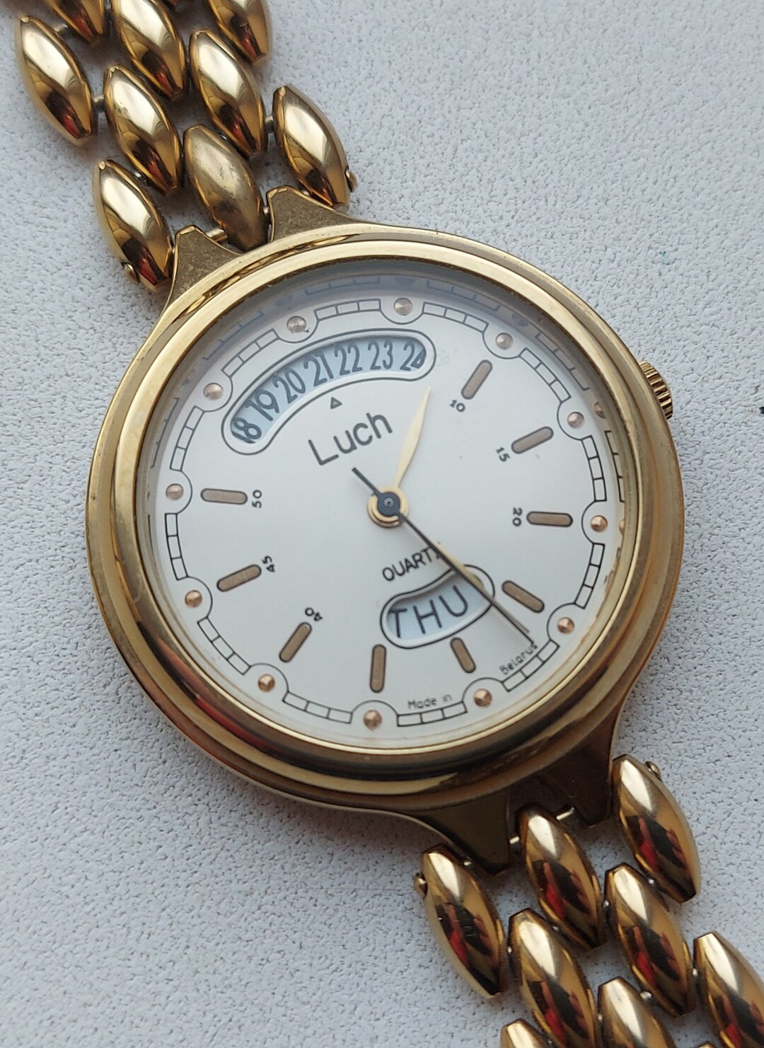 Vintage Excellent Gold Tone Ladies Quartz Wrist Watch With Two ...