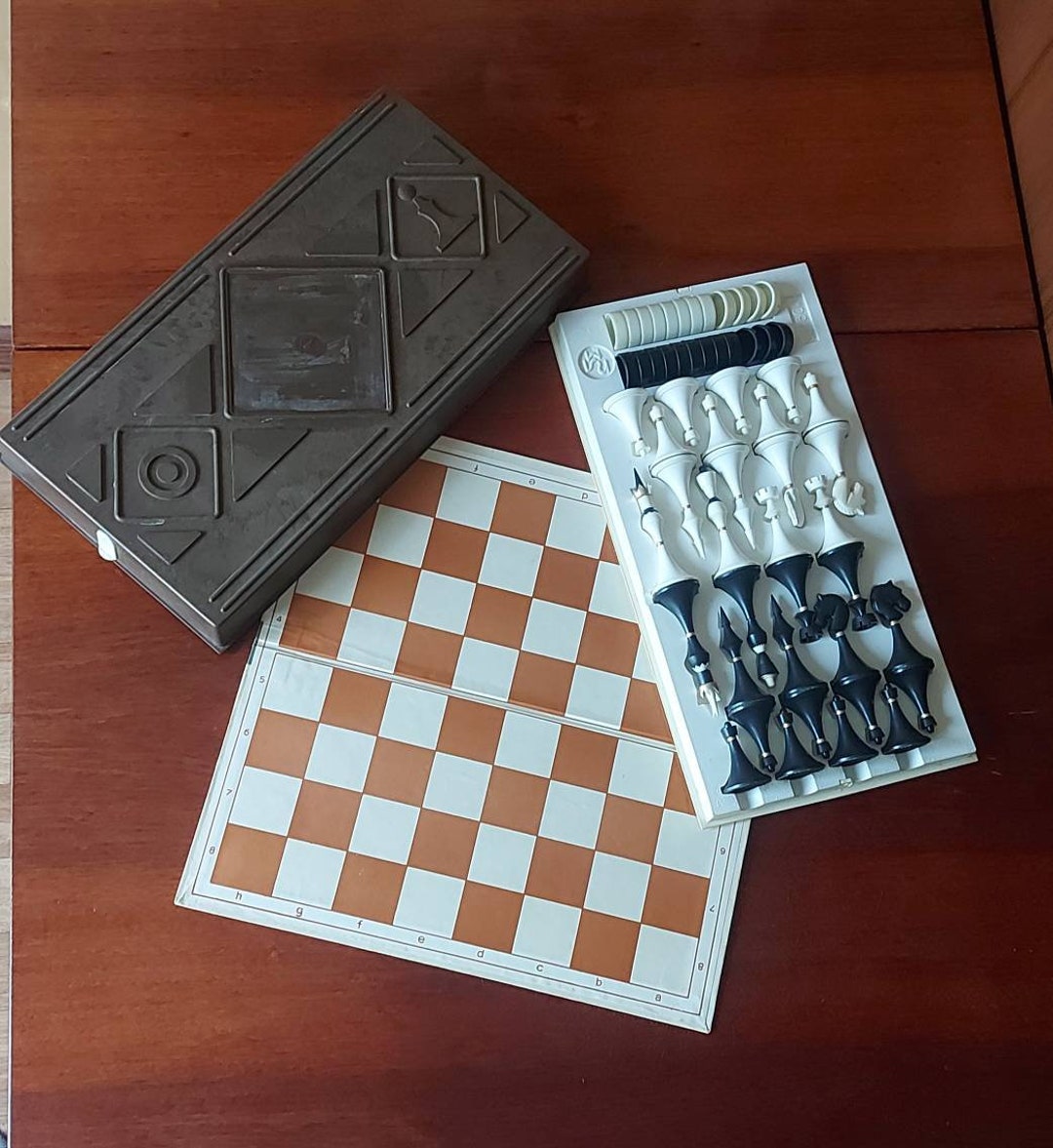Vintage Very Rare Set of Soviet Chess and Checkers in Perfect Condition ...