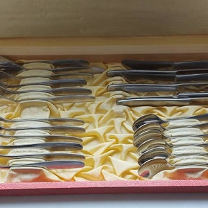 Excellent Old Cutlery Set for 6 Persons 24 Items ABS Rostfrei 18.8 in ...