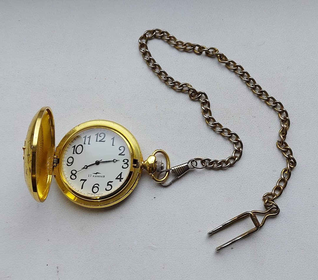 Stylish Pocket Watch Complete With Steel Belt Chain - Etsy