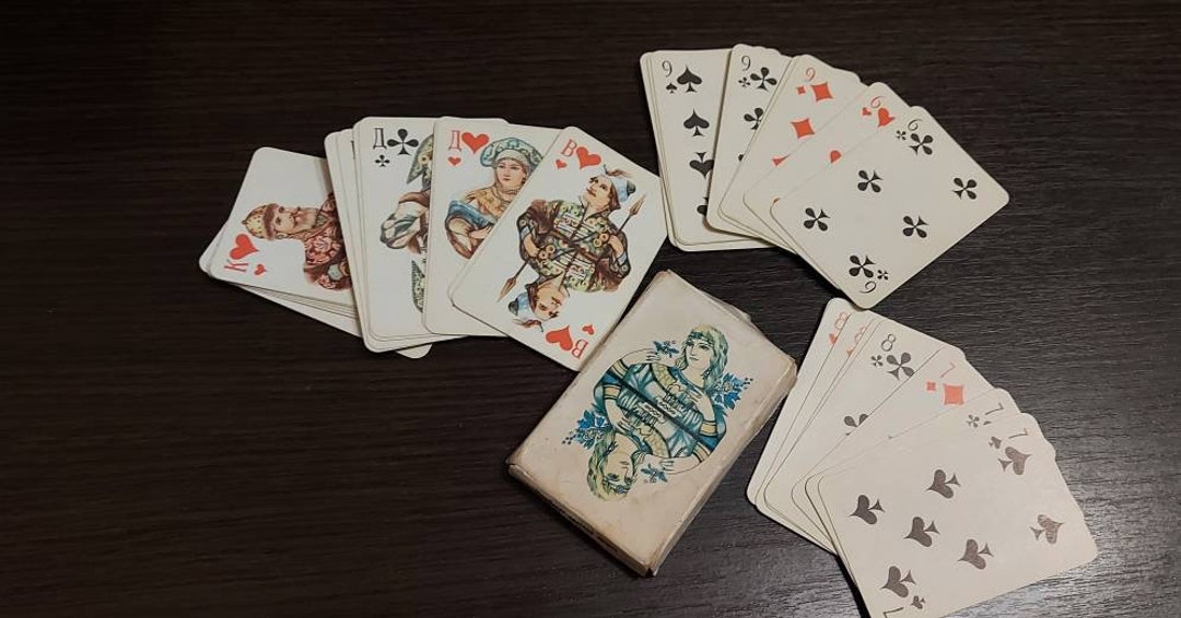 Vintage Playing Cards 36 Cards - Etsy