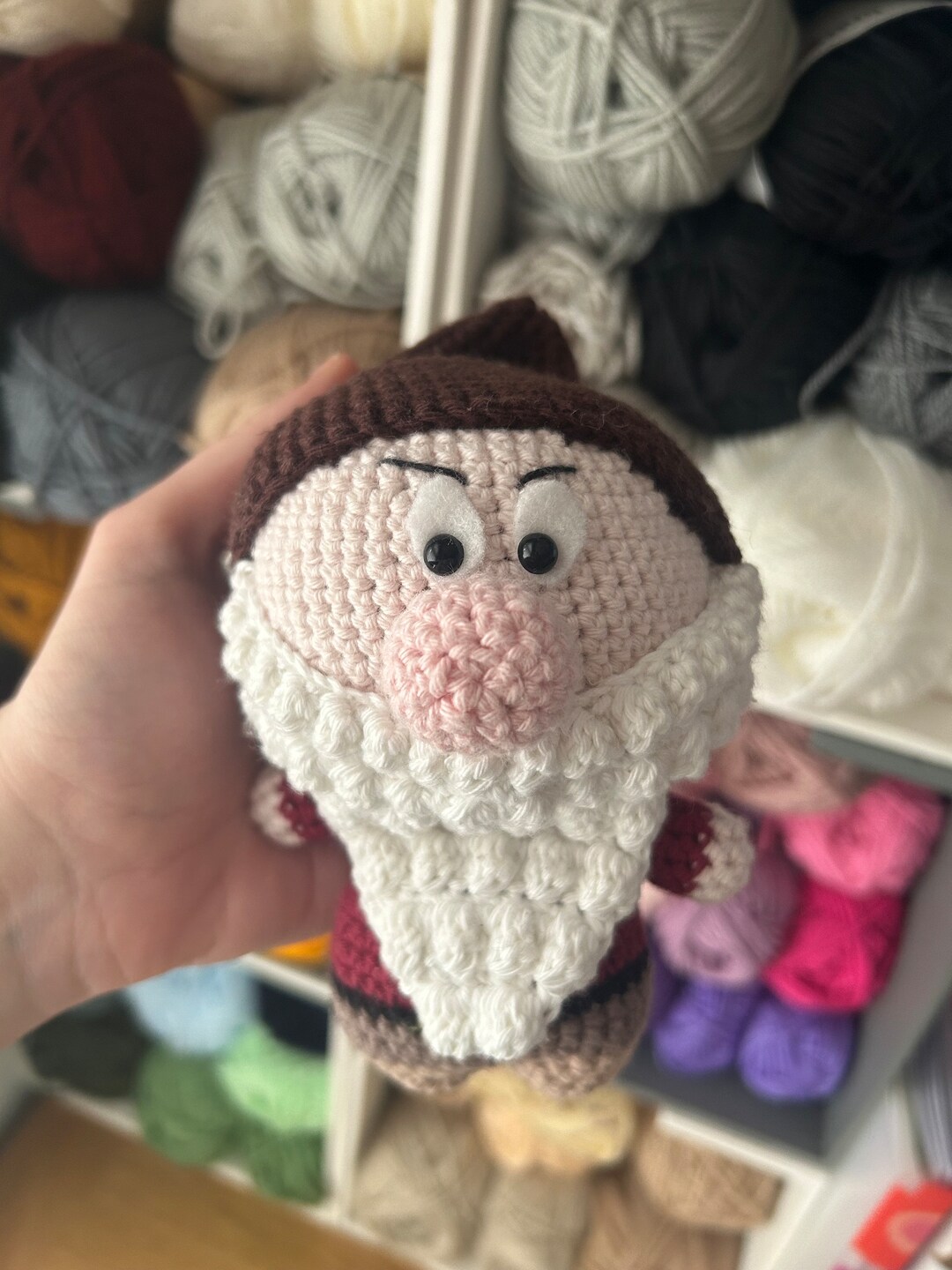 Crochet Dwarf, Amigurumi Dwarf GRUMPY Plush Dwarf, Great Gift, Fathers Day, Baby Room Decoration ...