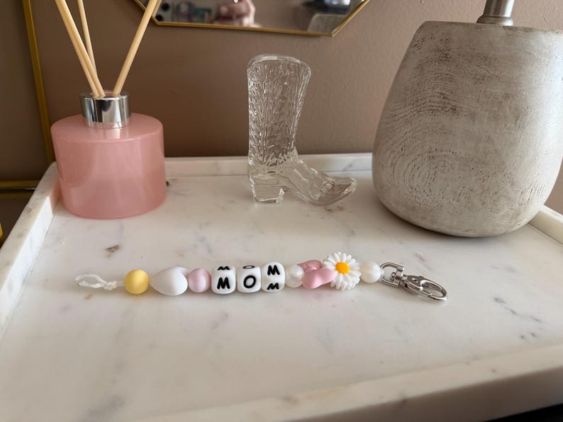 CUSTOM Beaded Keychain | Pastel CUSTOM Bag Charm - Etsy