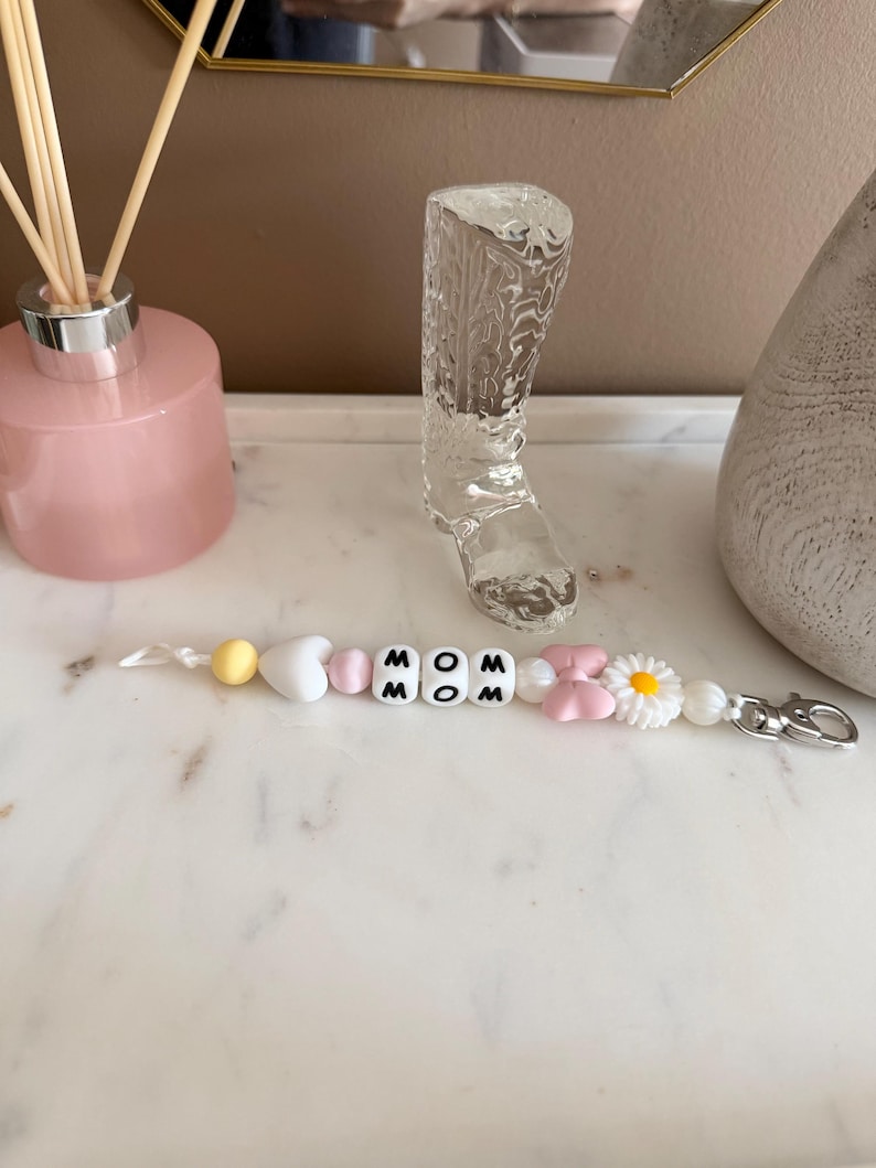 CUSTOM Beaded Keychain | Pastel CUSTOM Bag Charm - Etsy