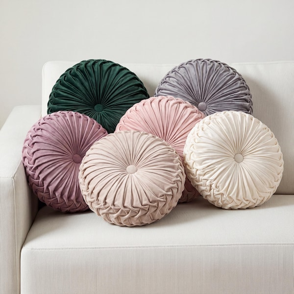 Round Burgundy Cushion - Etsy