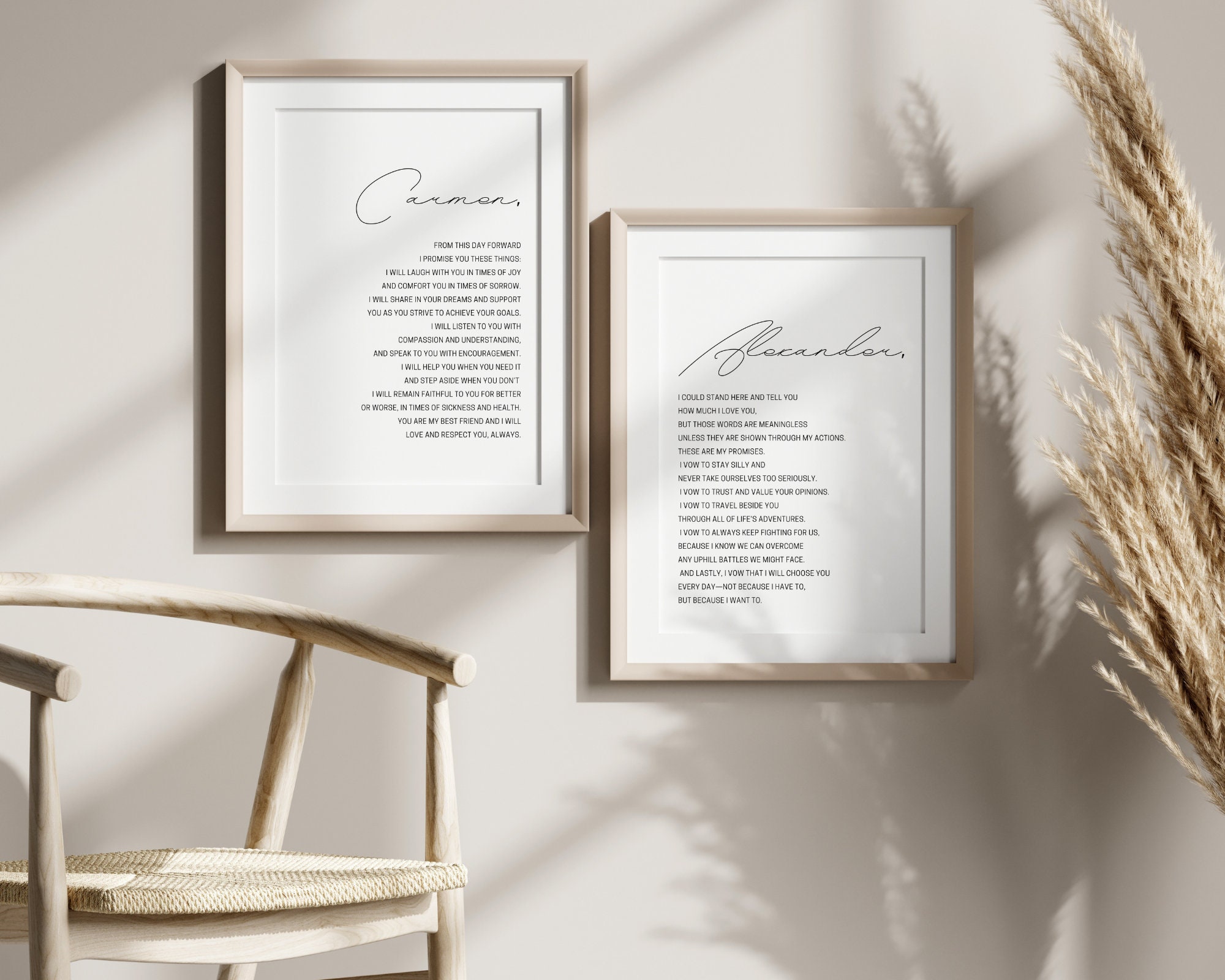Wedding Vow Wall Art | Vow Poster | Art Print | Wedding Gift ...