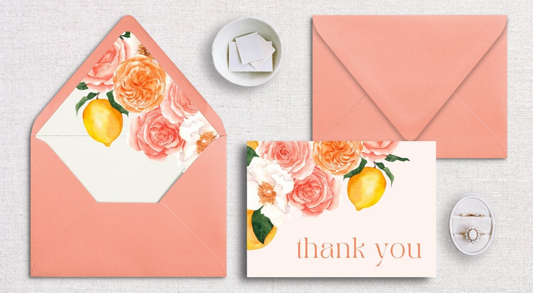 Wedding Thank You Cards With Envelopes | Thanks | Note From the Couple ...