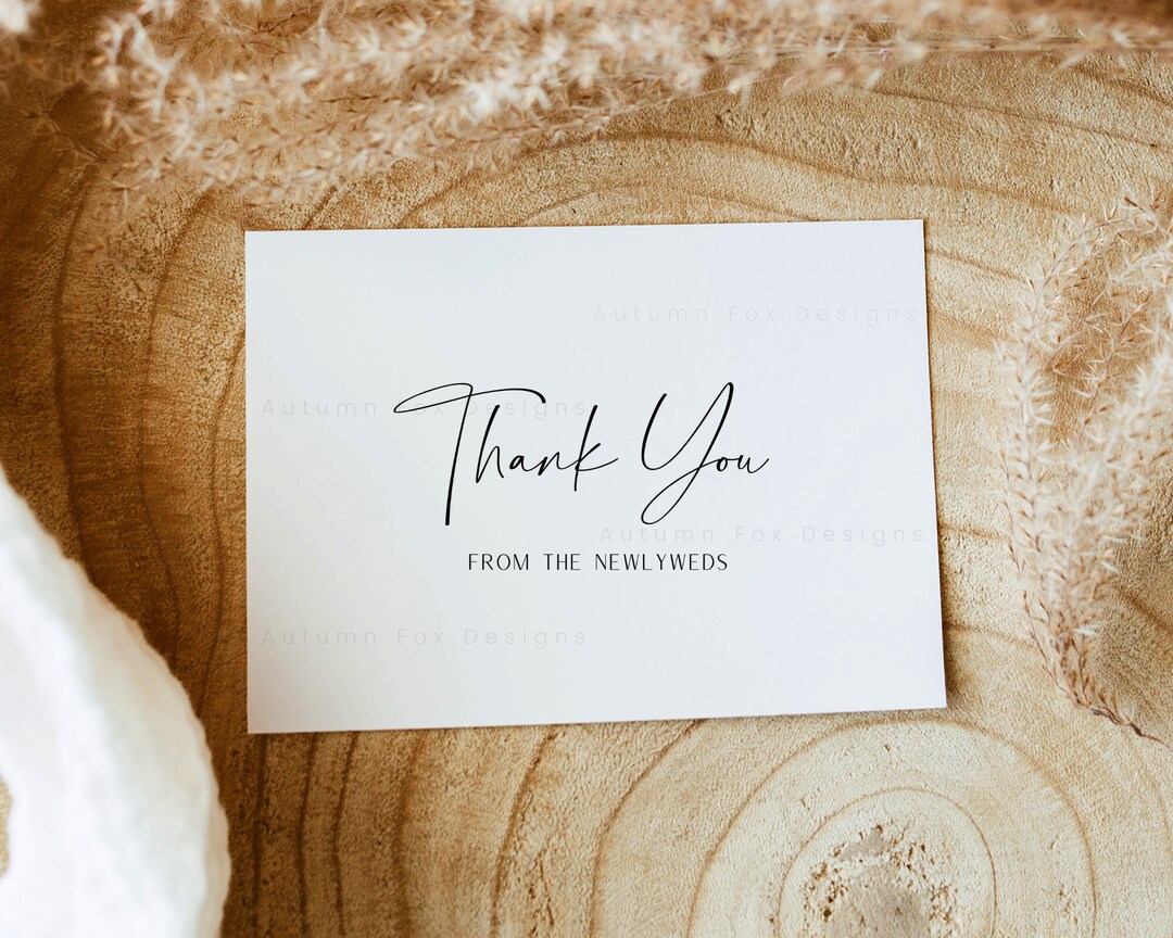 Wedding Thank You Cards With Envelopes | Thanks | Note From the Couple ...