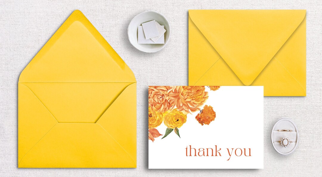 Wedding Thank You Cards With Envelopes | Thanks | Note From the Couple ...