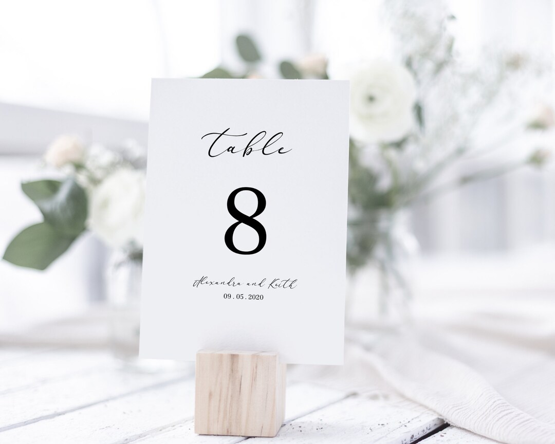 PRINTED Personlized Table Numbers, Custom Wedding Table Numbers, 5x7 - Etsy