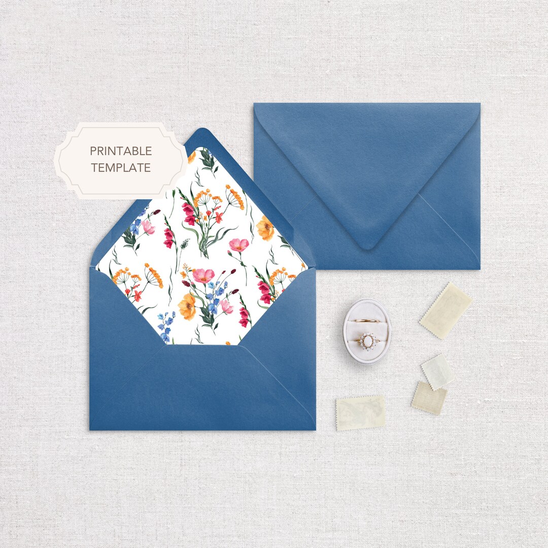 ALEXIS Envelope Liner DIGITAL Template, Wedding Invitation Digital ...