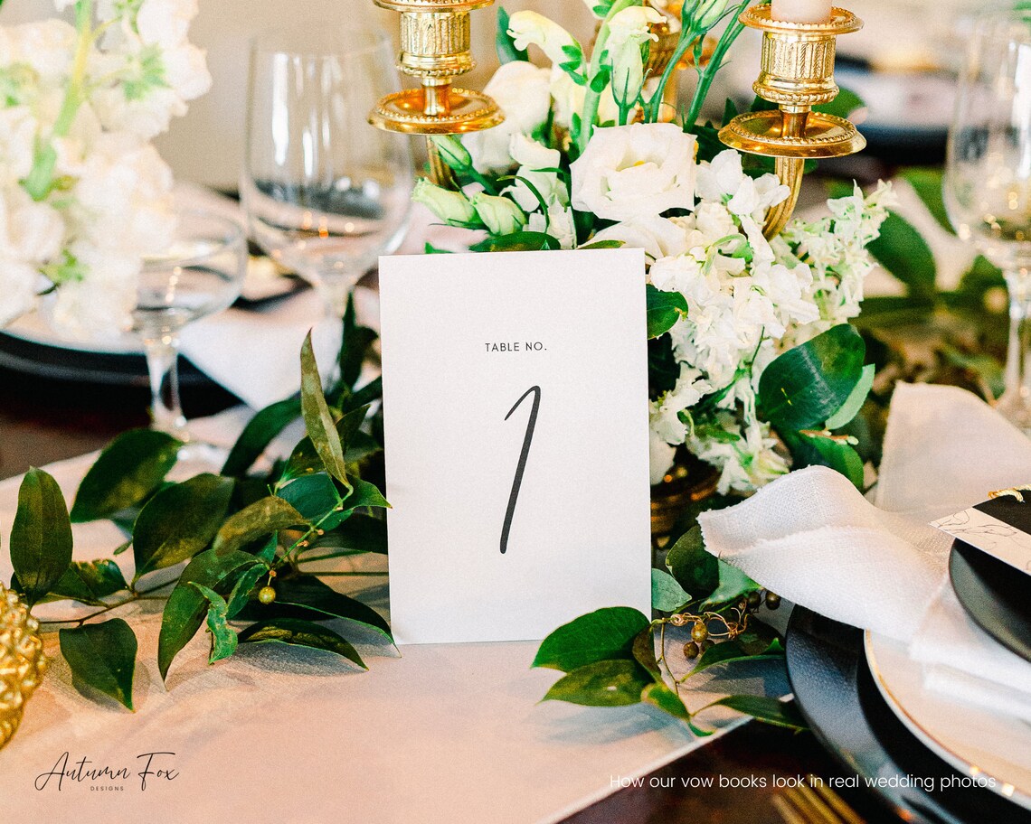 PRINTED Personlized Table Numbers, Custom Wedding Table Numbers, 5x7 - Etsy