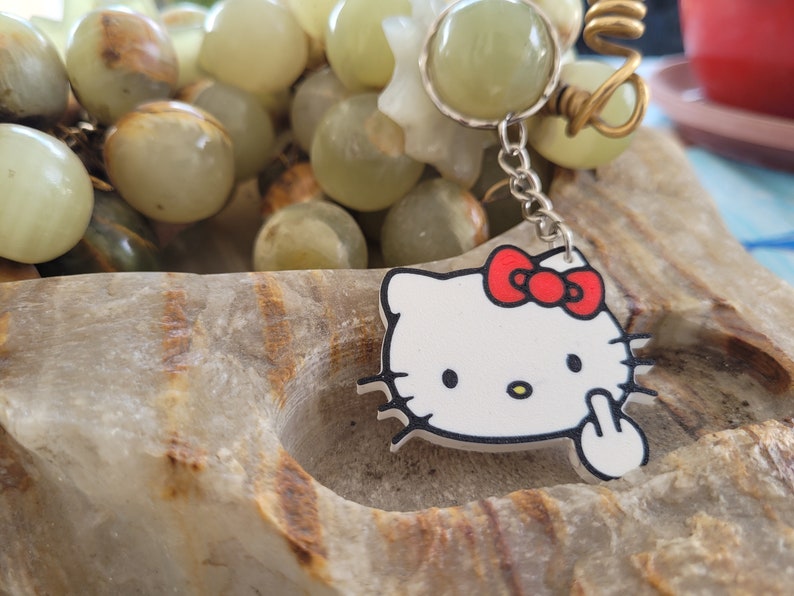 Hello Kitty Middle Finger Keychain - Etsy
