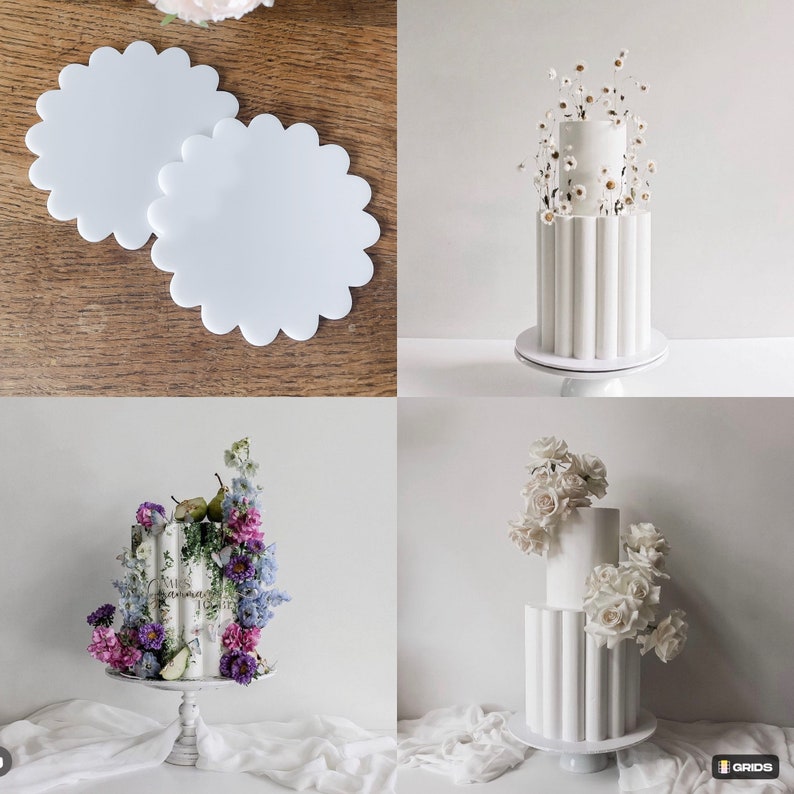 Original Scalloped Cake Guide Acrylic Buttercream Ganache Plates for ...