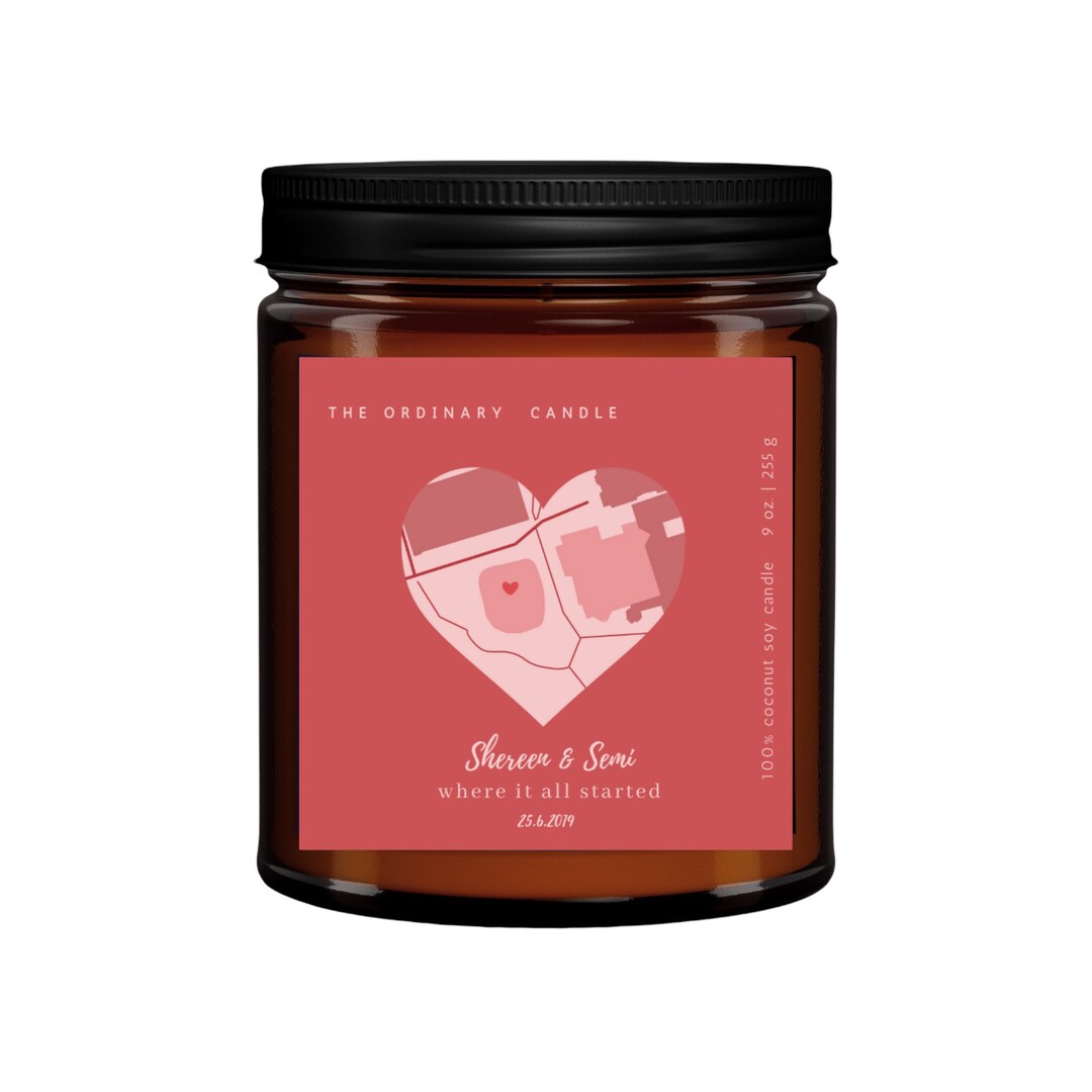 Personalized Map Candle| Custom Map Candle|where We Met Map| Where It ...