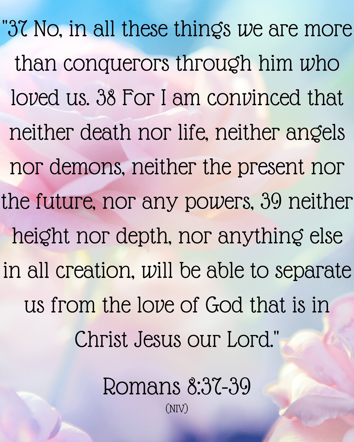 Romans 8:37-39 Christian Bible Verse Instant Download Wall Art | Etsy