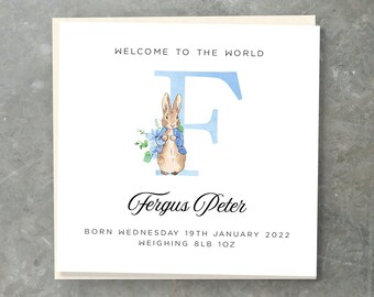 Peter Rabbit Birth Announcement | Etsy UK