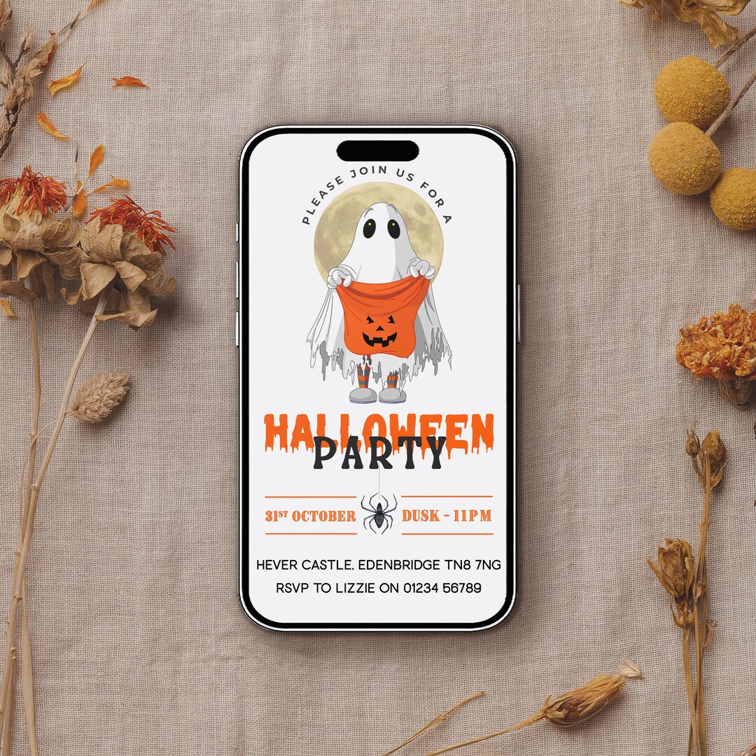 DIGITAL: Halloween Party Invitation for Mobile Phones • Halloween E ...