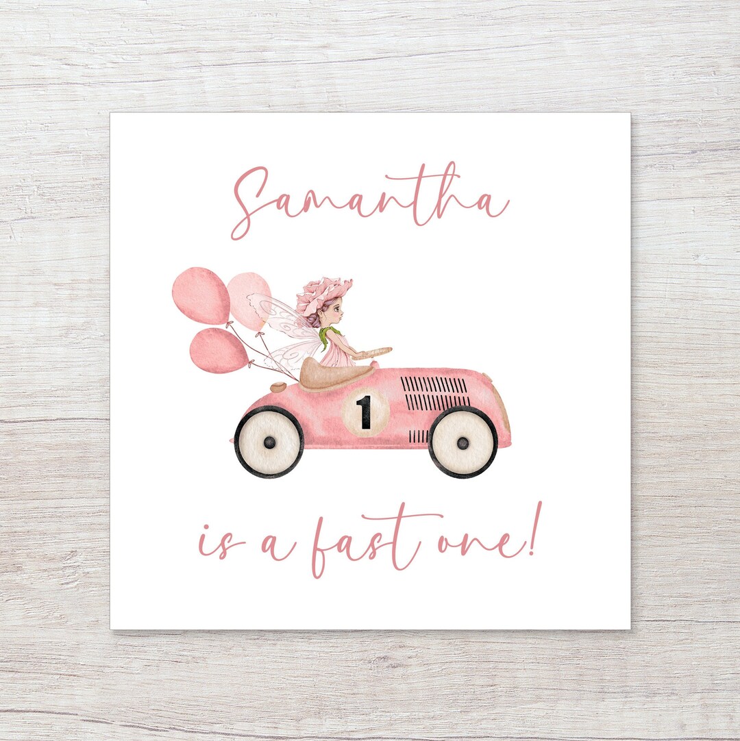 Personalised Fast One Birthday Card Two Fast Racing Theme 1st Birthday ...