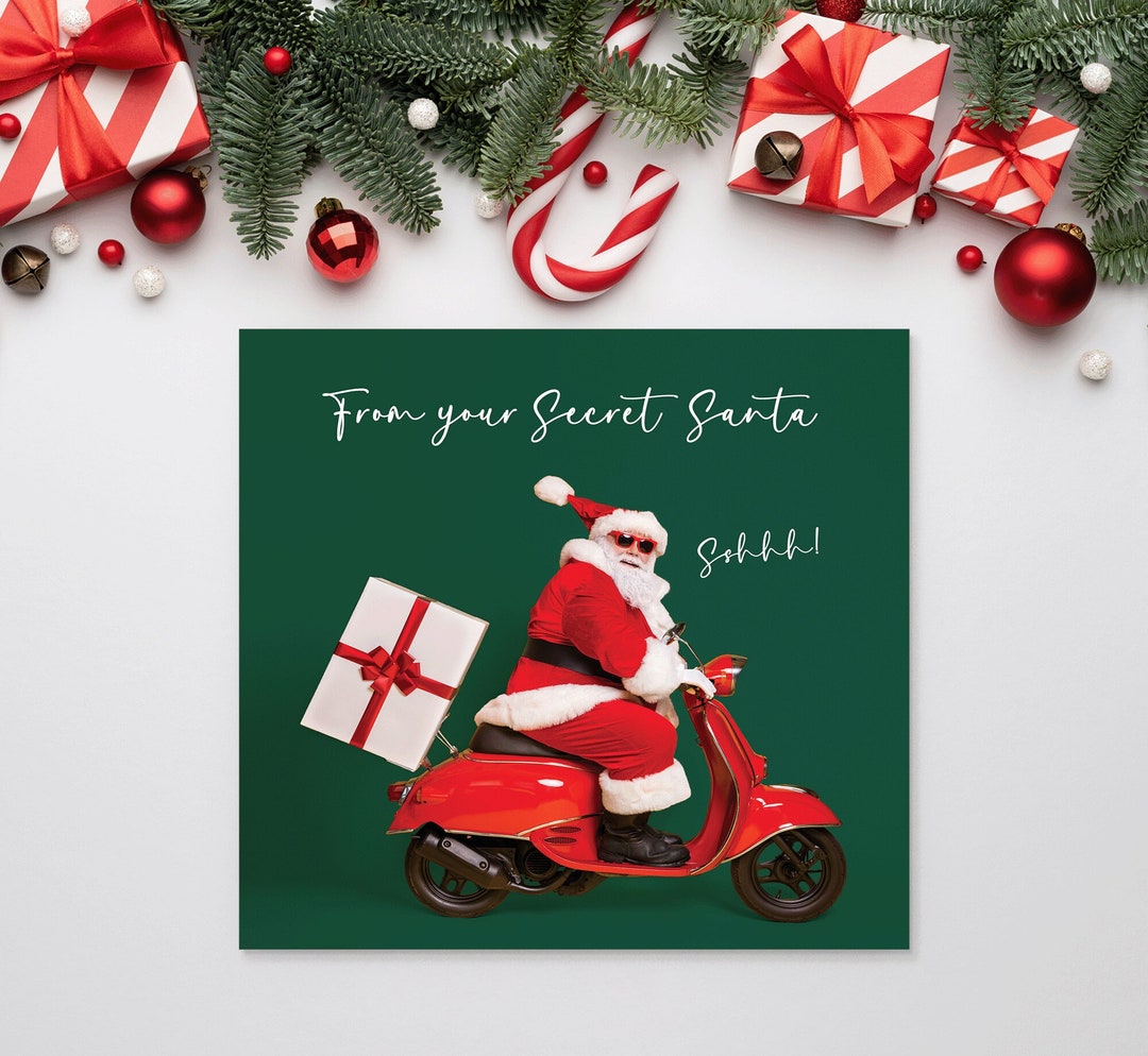 Secret Santa Card Secret Santa Gift Christmas Card - Etsy