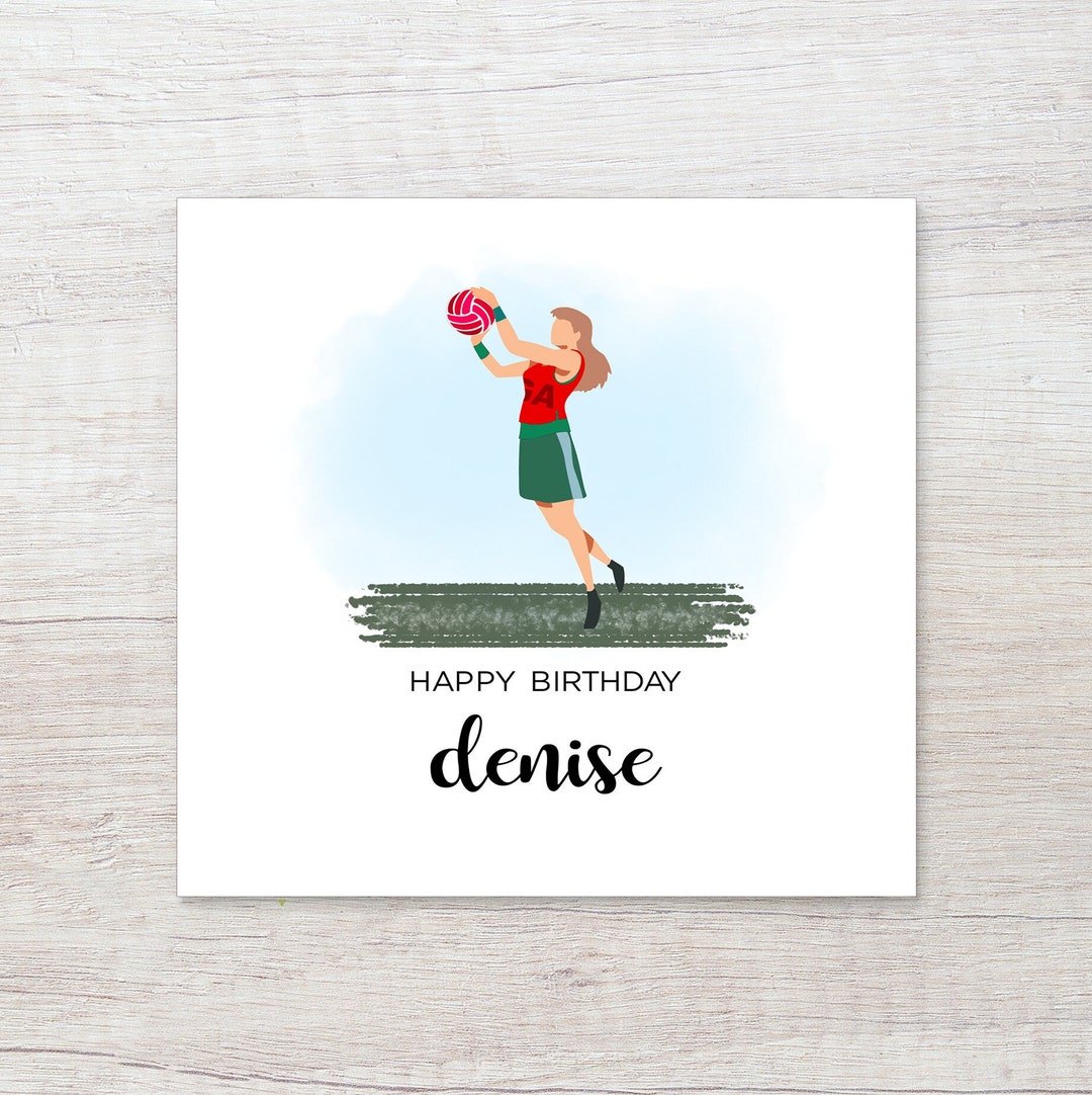 Netball Birthday Card • Netball Players Birthday Card • Netball Card ...