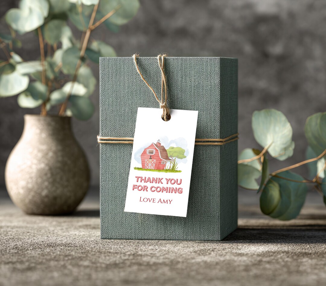 8 Designs, Farm Animal Gift Tags, for Farm and Animal Themed Parties ...