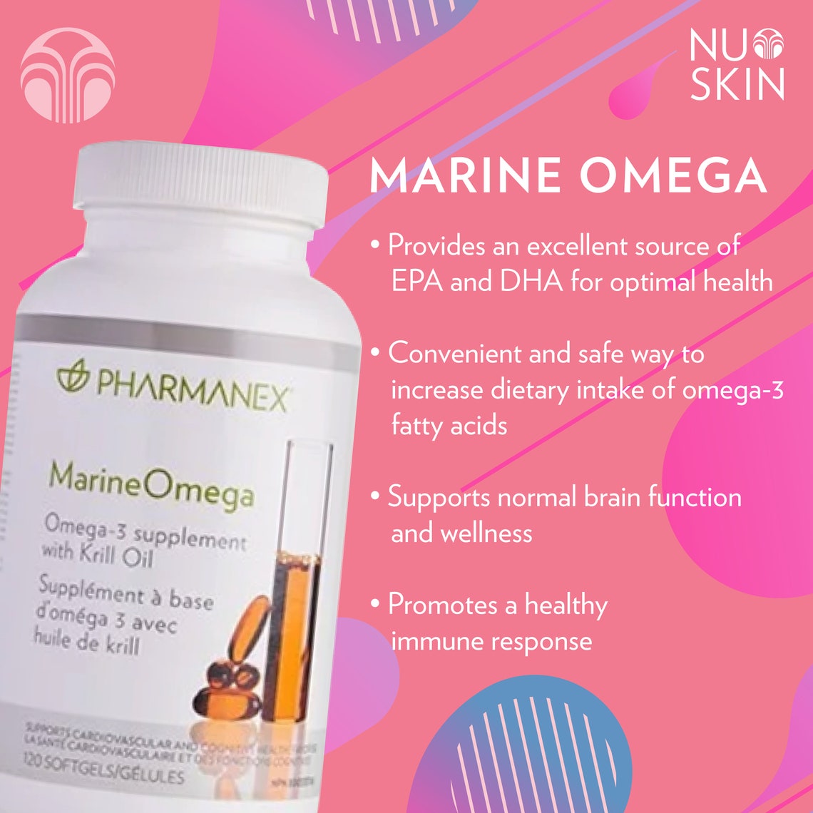 Nu Skin Pharmanex Marine Omega 120 Softgels Exp 09/2024 Authentic Brand ...