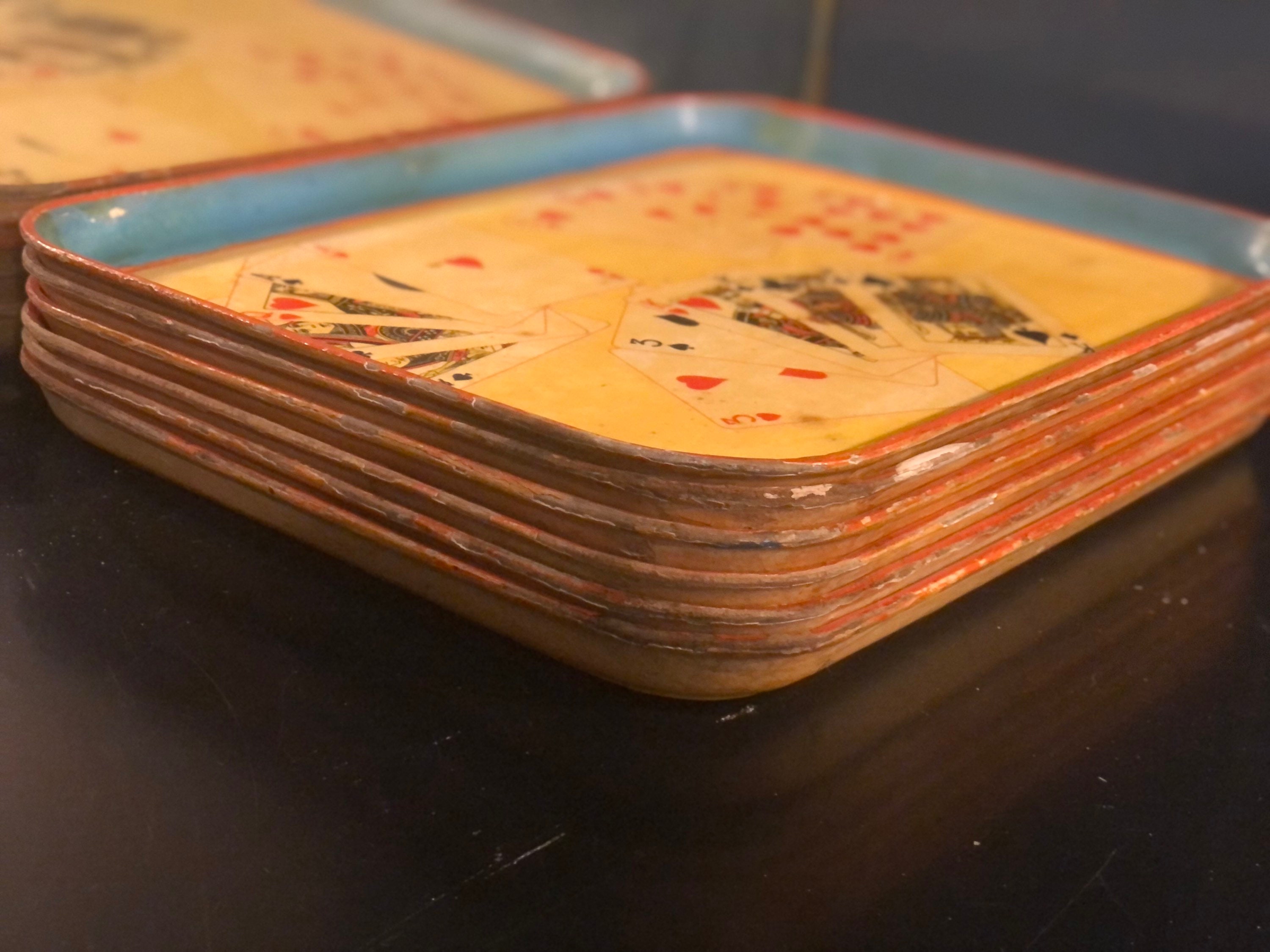 Vintage Poker Themed Serving Trays - Etsy