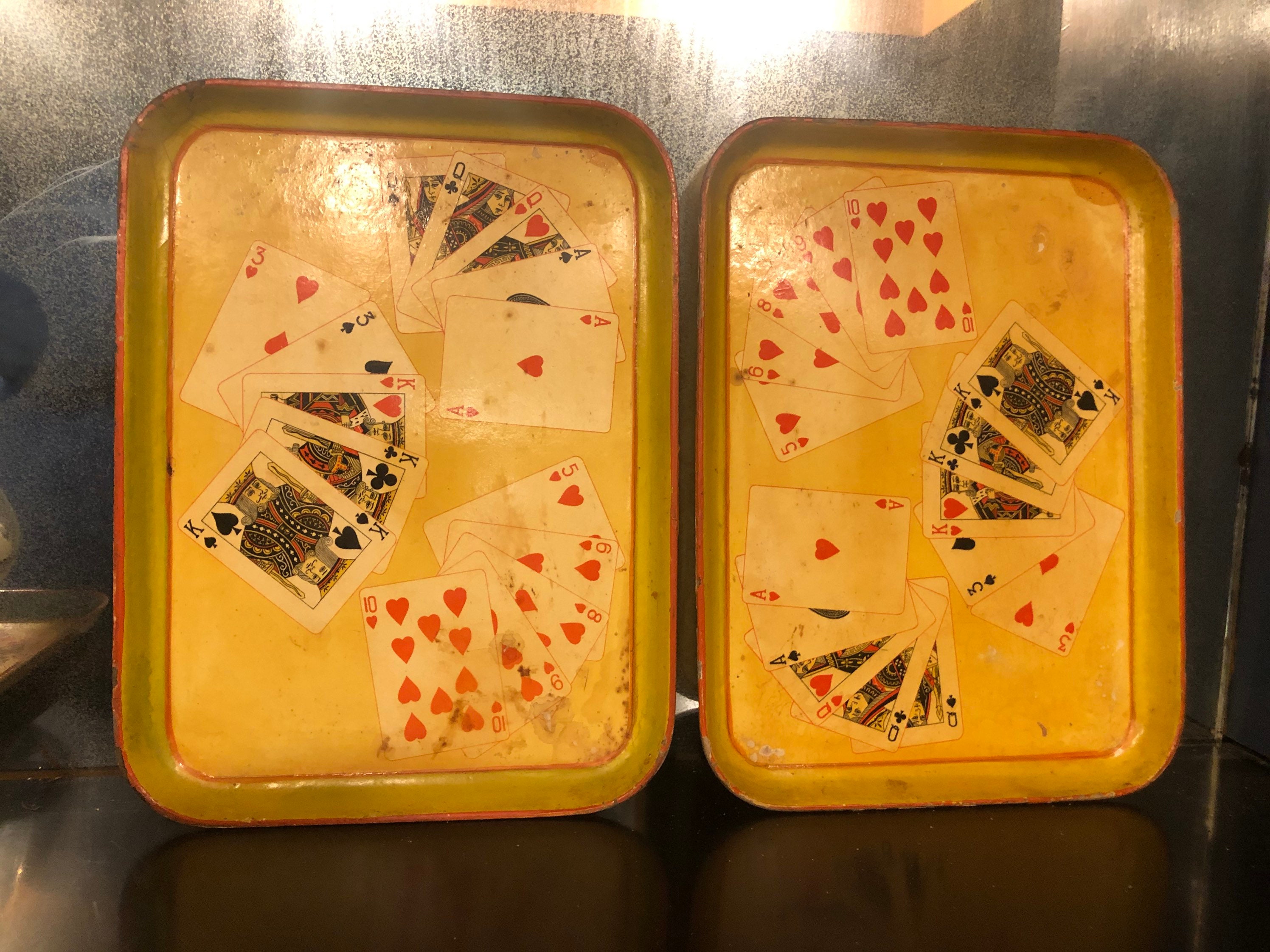 Vintage Poker Themed Serving Trays - Etsy