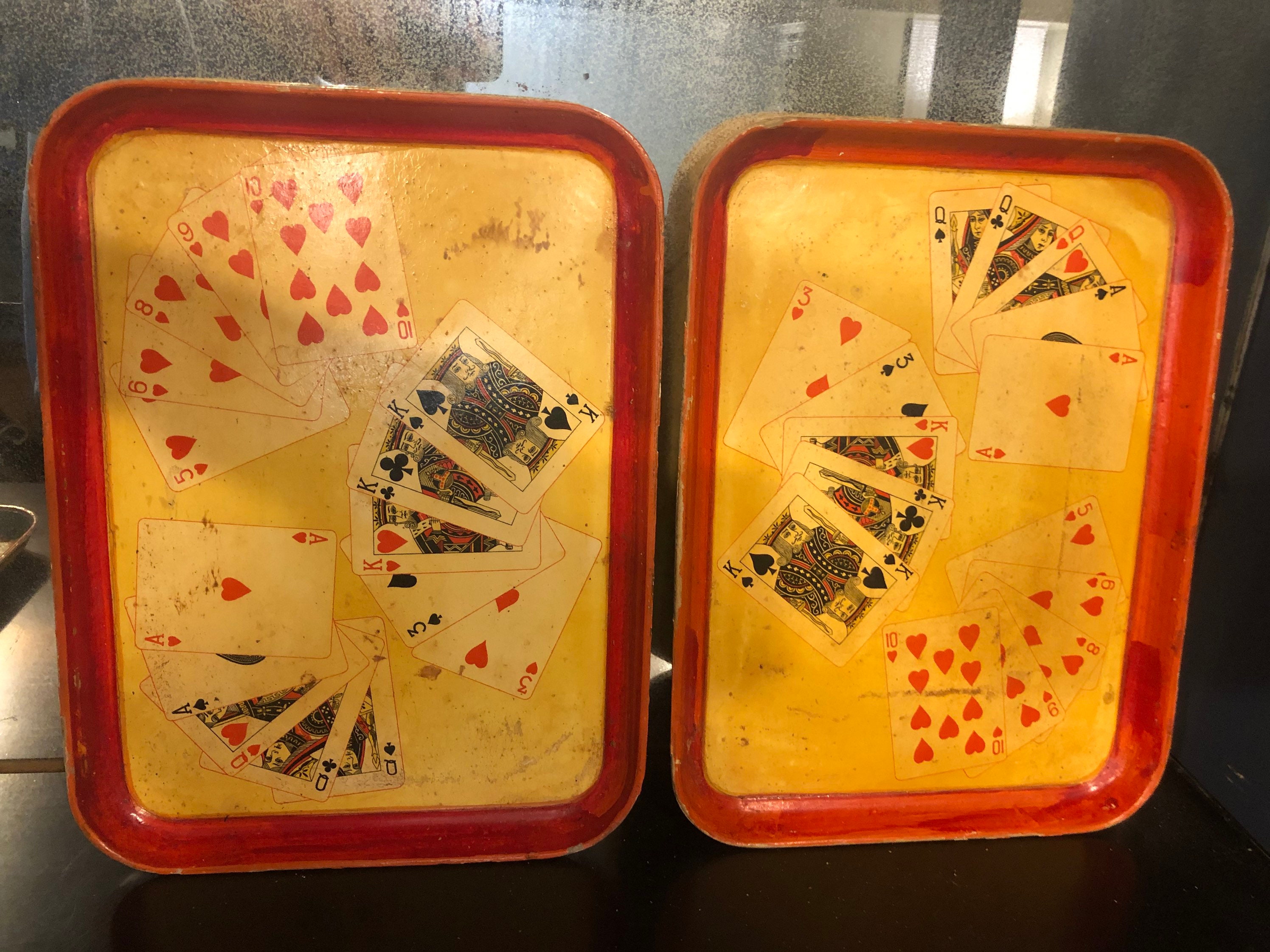 Vintage Poker Themed Serving Trays - Etsy