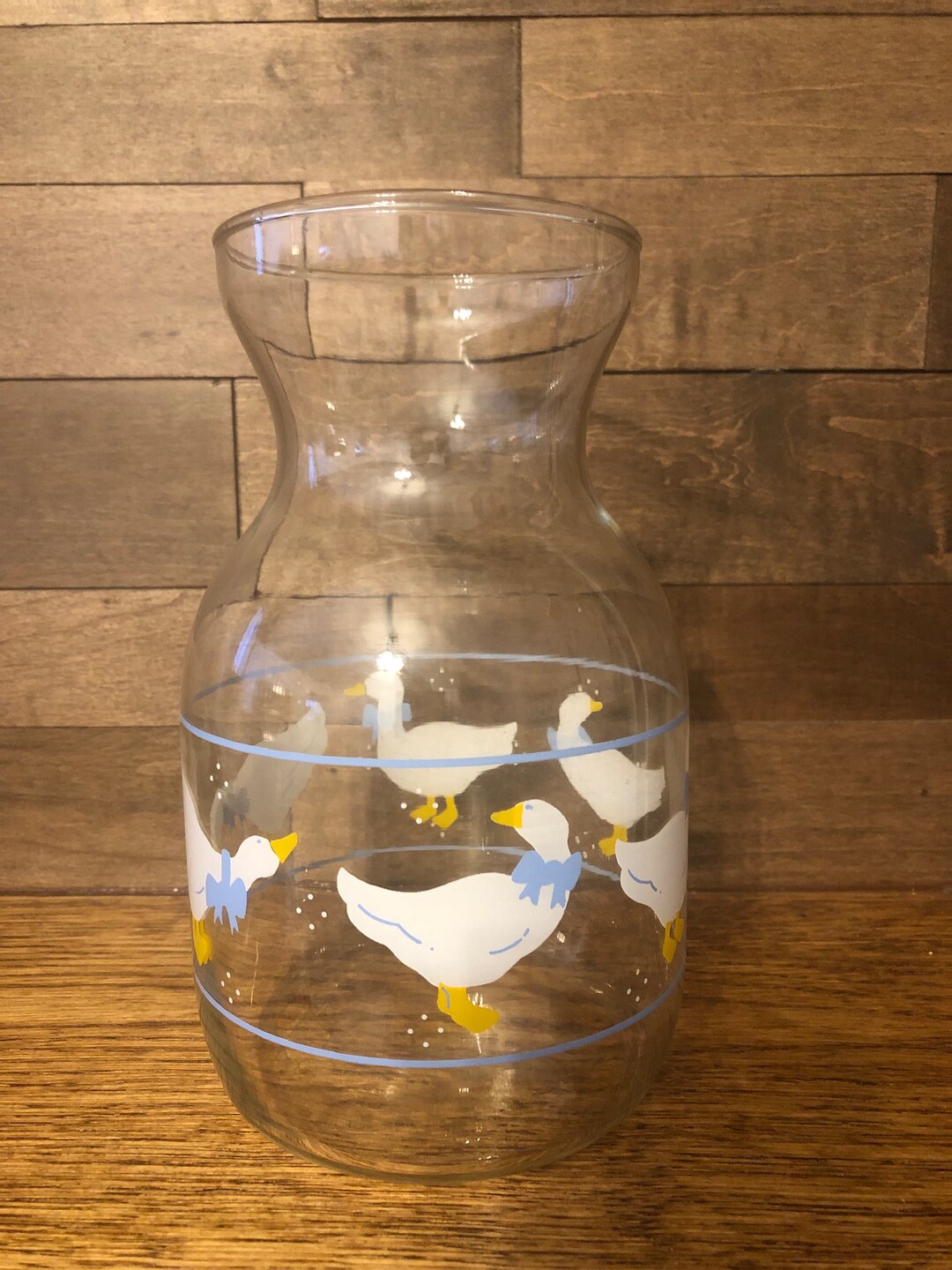 Country Geese Glass Carafe/pitcher - Etsy
