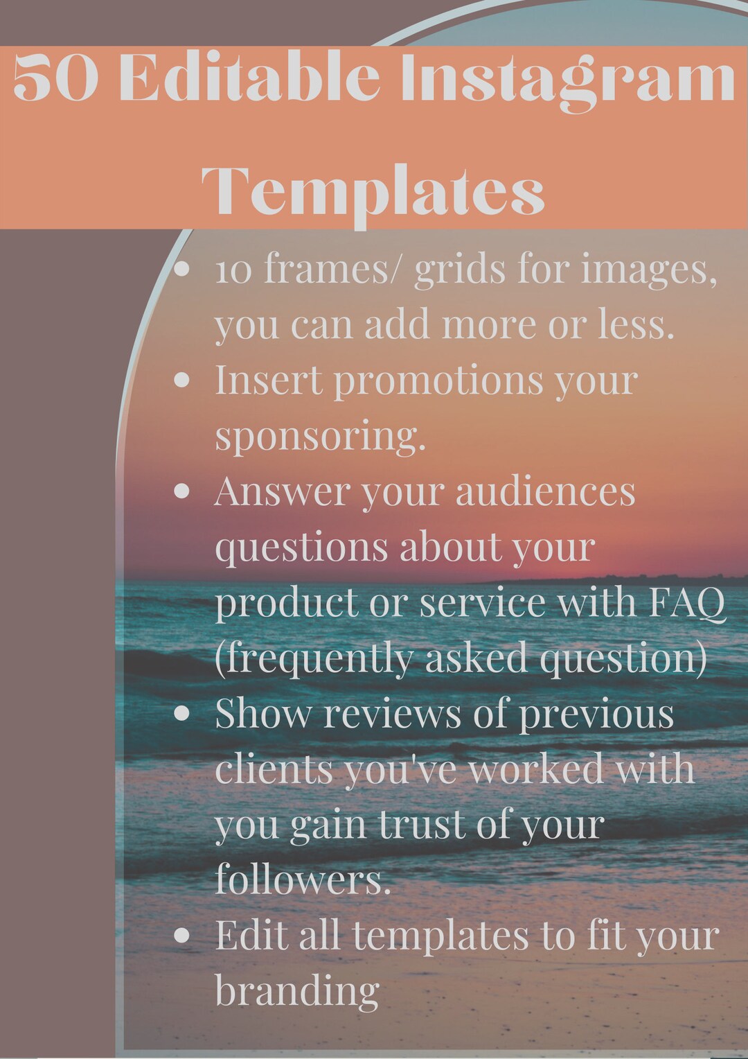 50 Instagram Templates, Editable Canva Template, Bohemian Instagram ...