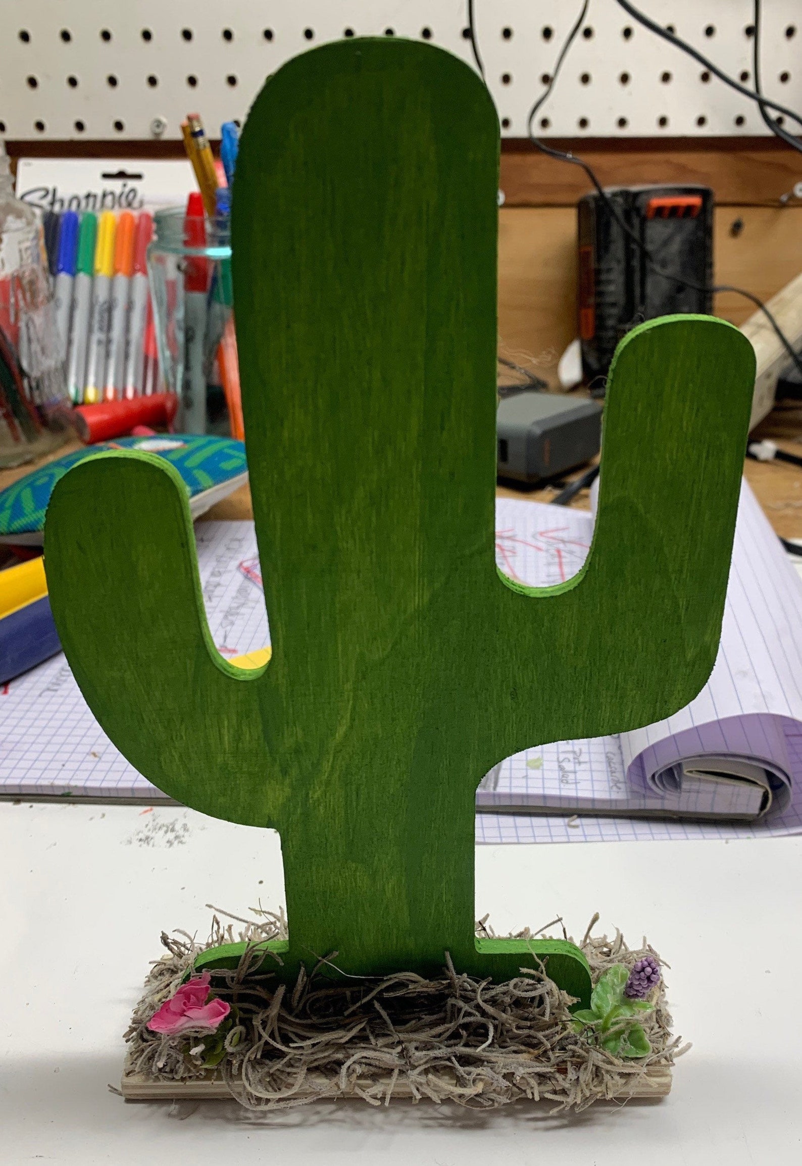 Wooden decorated cactus | Etsy