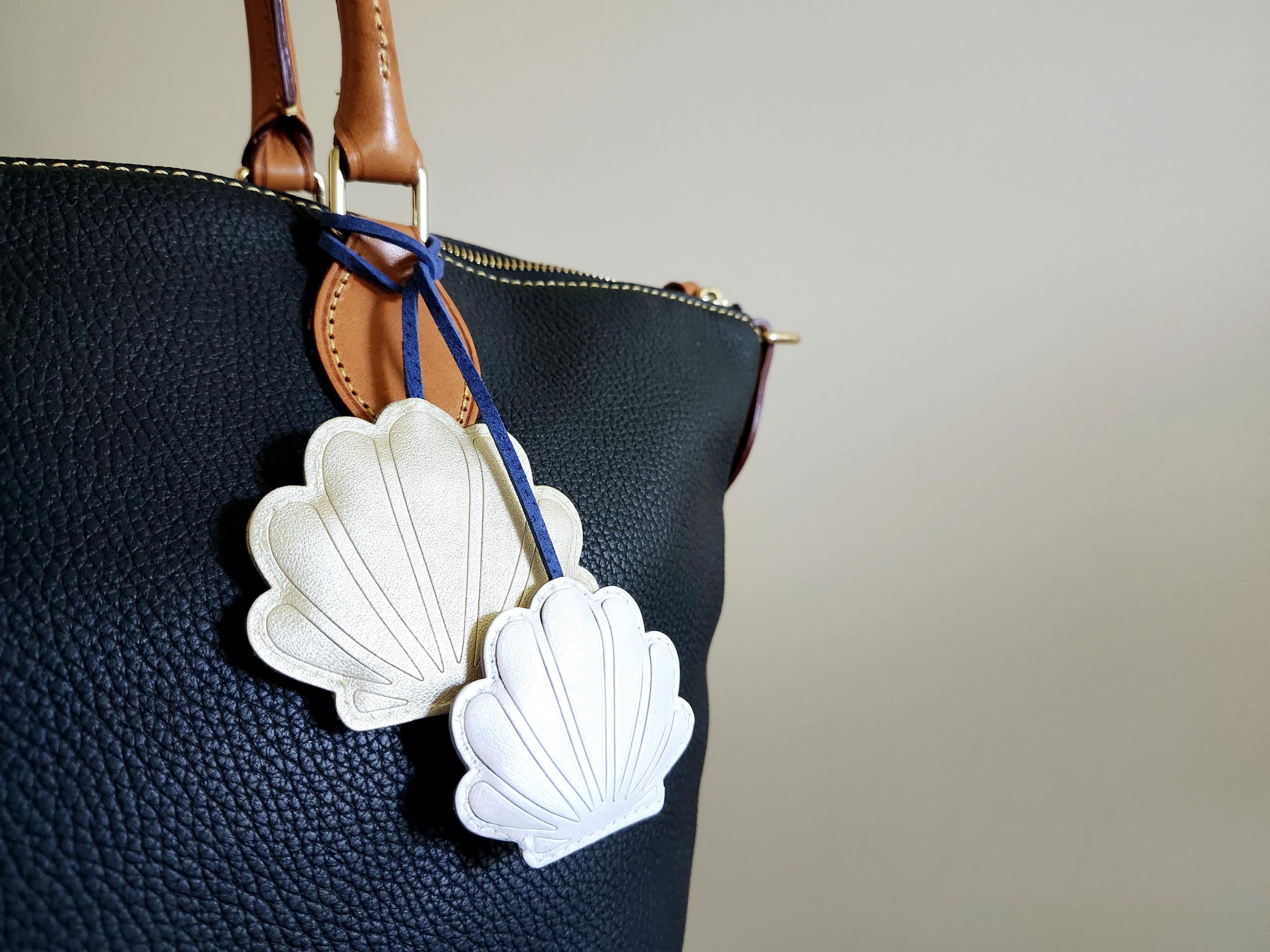 Handmade Shell Bag Charm Seashell Keychain Ocean Lover Gift Leather ...