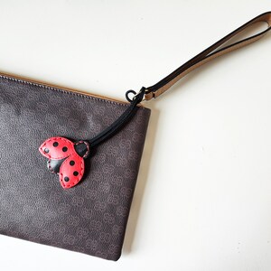 Red Ladybug Handmade Leather Bag Charm, Good Luck Gift, Cute Purse ...