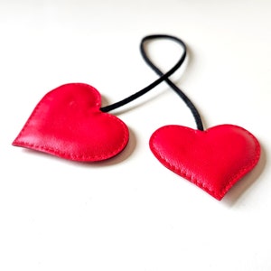 Red Heart Handmade Leather Bag Charm Fun Gift Genuine Leather Bag ...
