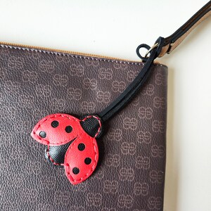 Red Ladybug Handmade Leather Bag Charm, Good Luck Gift, Cute Purse ...