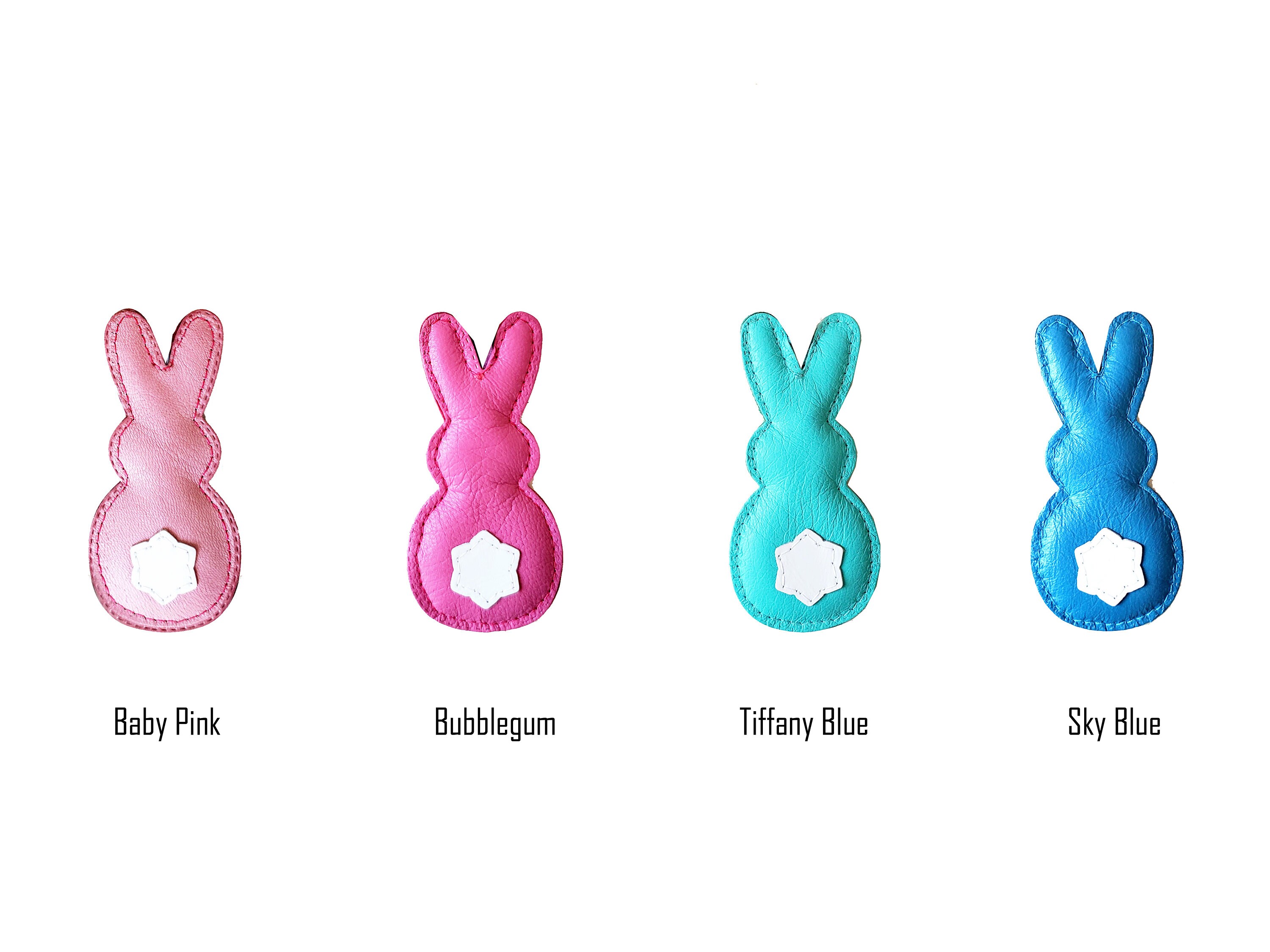 Bunny Bag Charm, Easter Bunny Tag, Handmade Leather Keychain, Cute Bag ...