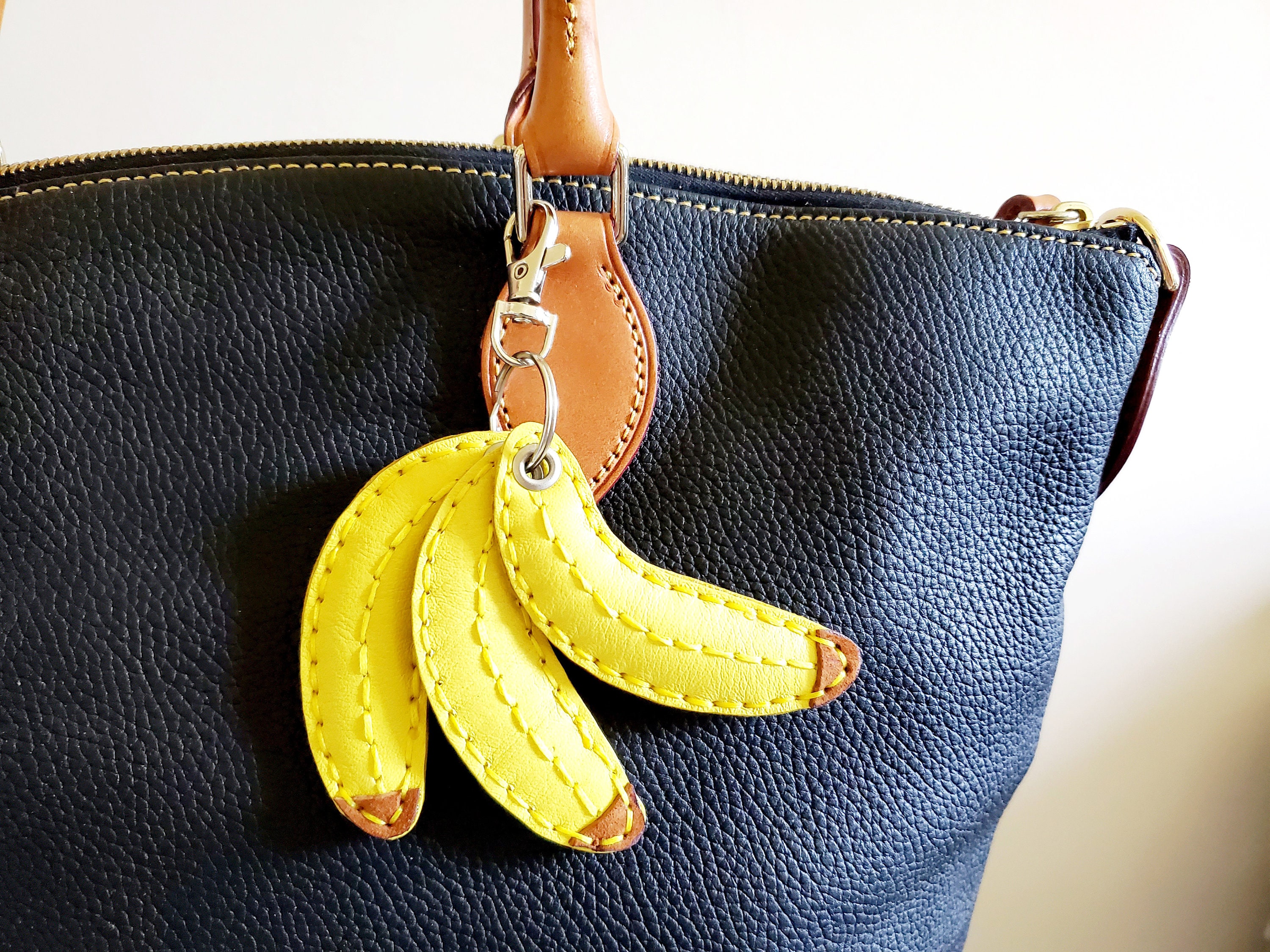 Banana Decor Handbag Charms Leather Purse Charm Banana Handbag Charm ...