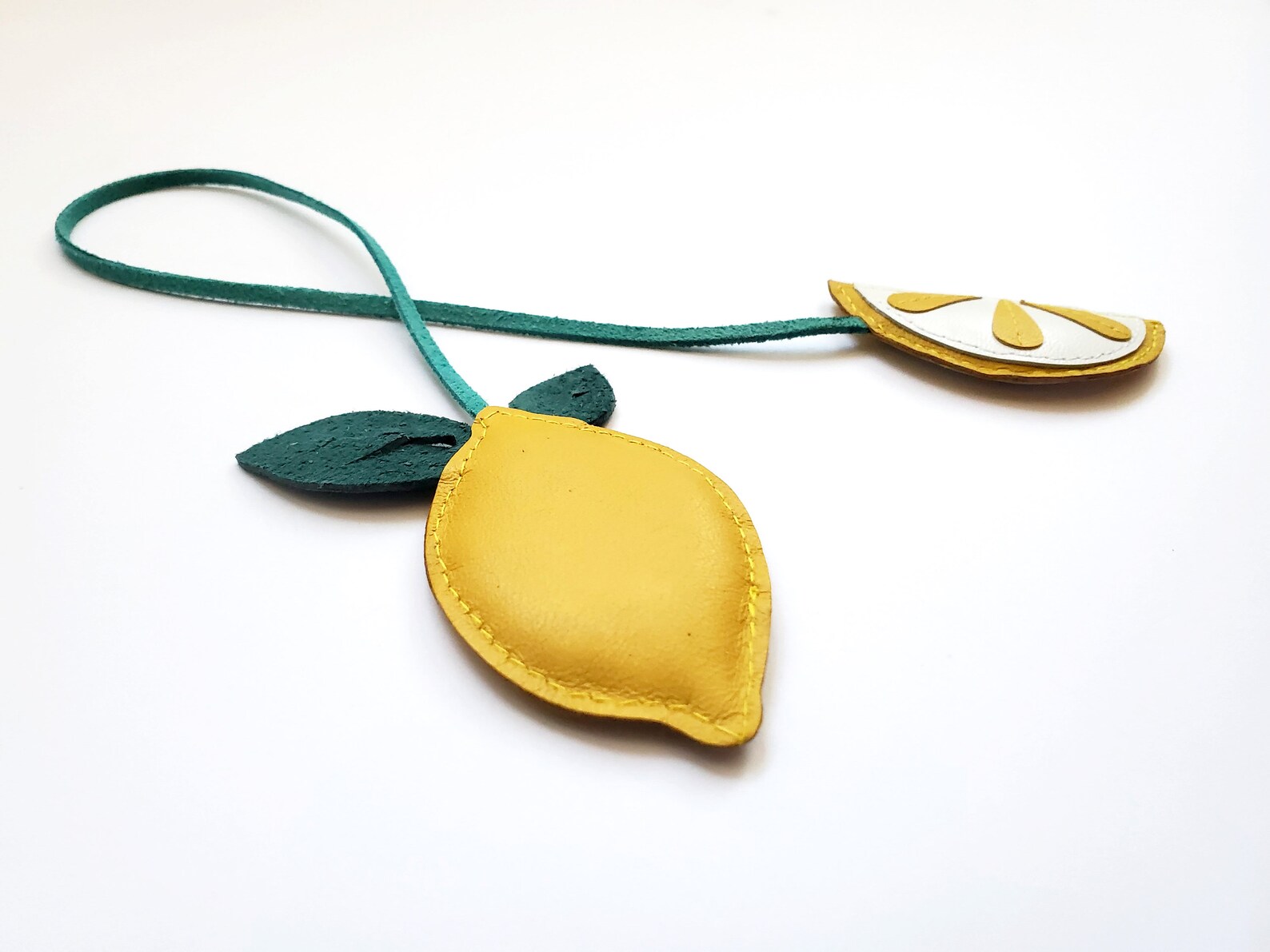 Lemon Handbag Charm Kawaii Keychain Leather Handbag Decor - Etsy