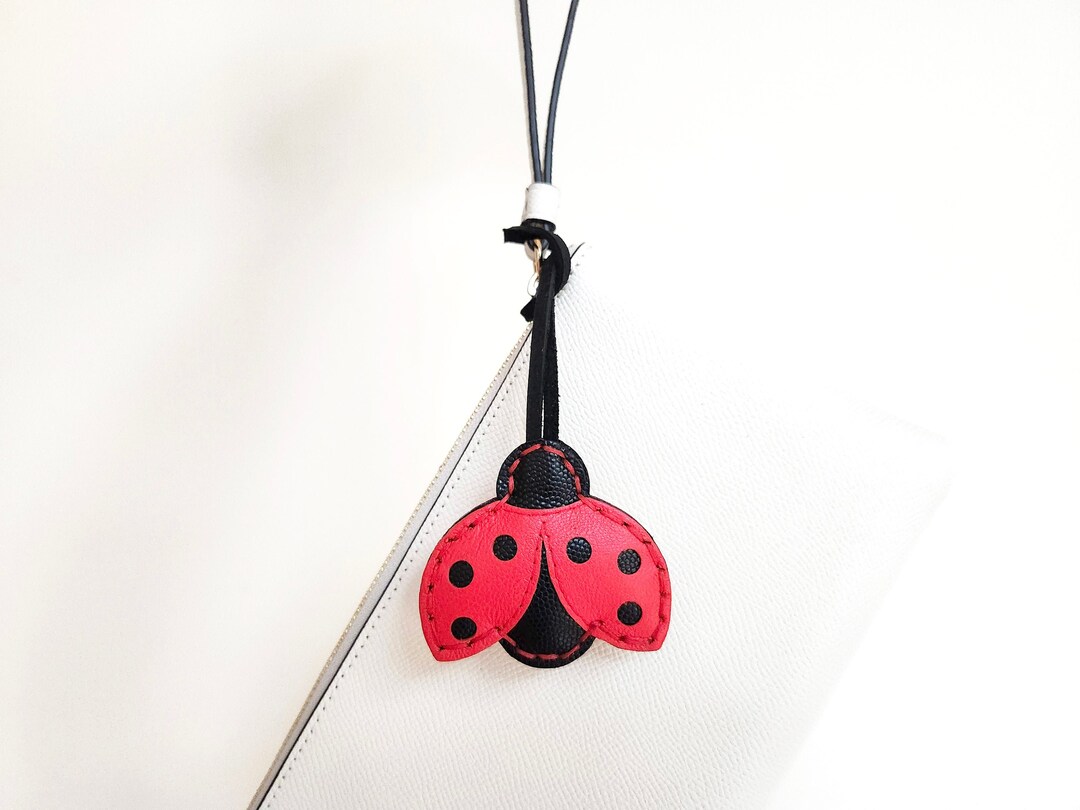 Red Ladybug Handmade Leather Bag Charm, Good Luck Gift, Cute Purse ...