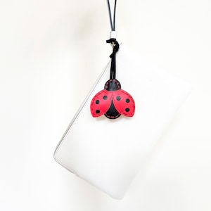 Red Ladybug Handmade Leather Bag Charm, Good Luck Gift, Cute Purse ...