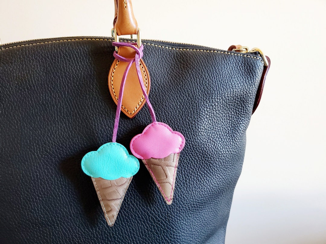 Ice Cream Bag Charm, Leather Purse Charm, Kawaii Ice Cream, Valentines ...