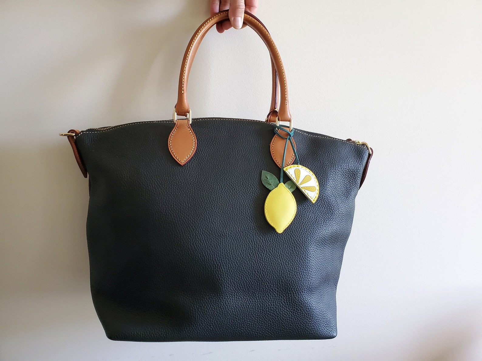 Lemon Handbag Charm Kawaii Keychain Leather Handbag Decor - Etsy