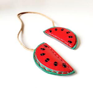 Watermelon Slice Bag Charm Fun Bag Accessory Fruit Leather - Etsy