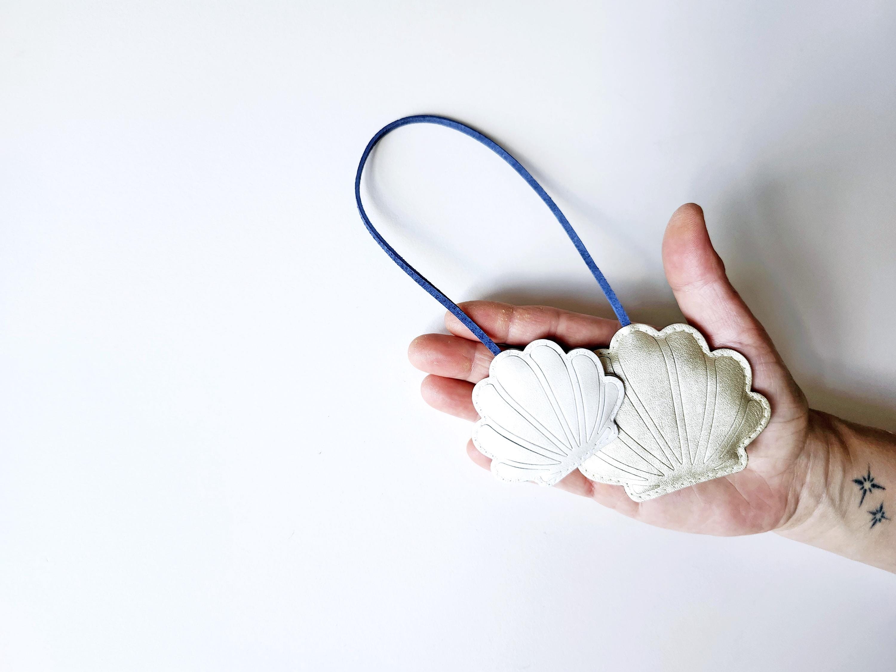 Handmade Shell Bag Charm Seashell Keychain Ocean Lover Gift Leather ...